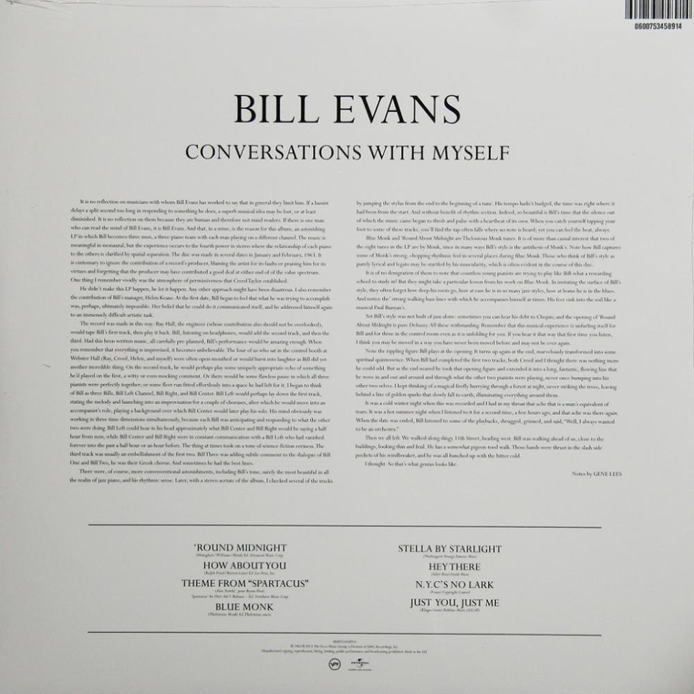 VINIL Bill Evans - Conversations With Myself - Importado | Universal Music Store - Universal Music