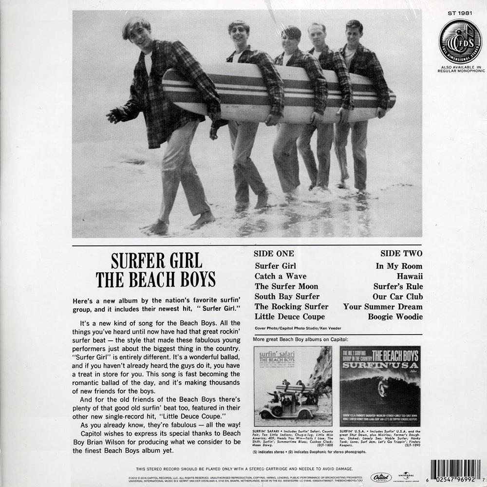 VINIL The Beach Boys - Surfer Girl - Importado - Universal Music
