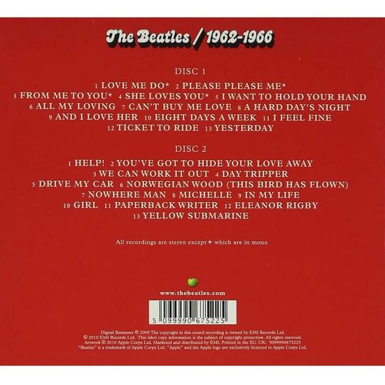 CD Duplo The Beatles - The Beatles 1962 - 1966 (2010 Digital Remaster/2CD) - Importado ...